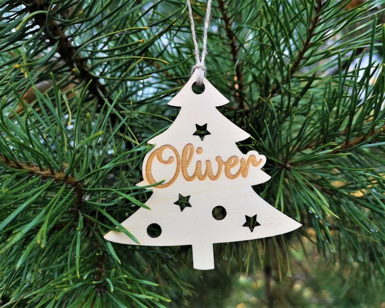 Personalized Christmas Tree Decorations Custom Wooden | Etsy
