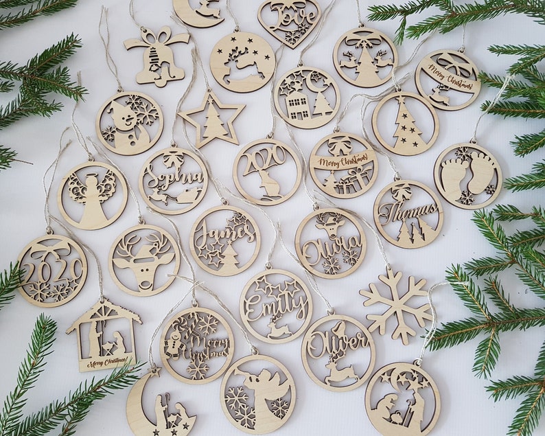 Personalized Christmas Tree Decorations Custom Wooden | Etsy