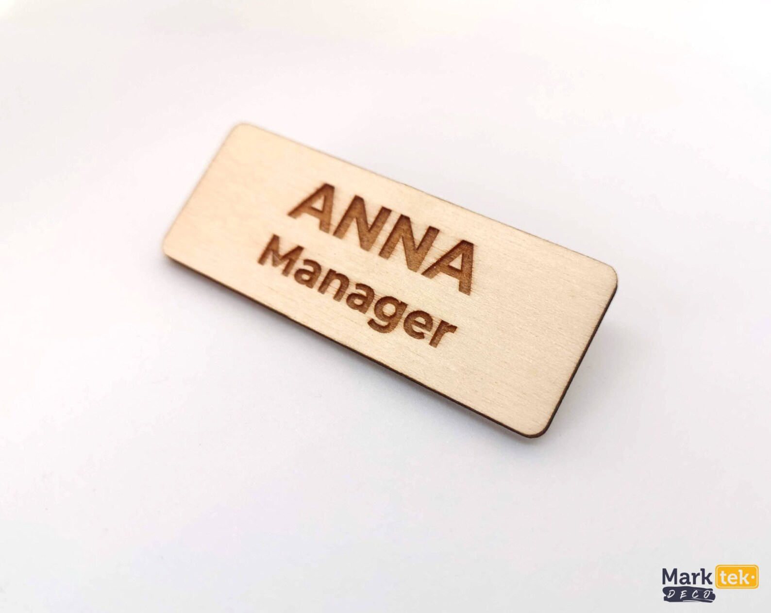 Personalized Wooden Name Badge With Pin or Magnet Attachment - Custom ...