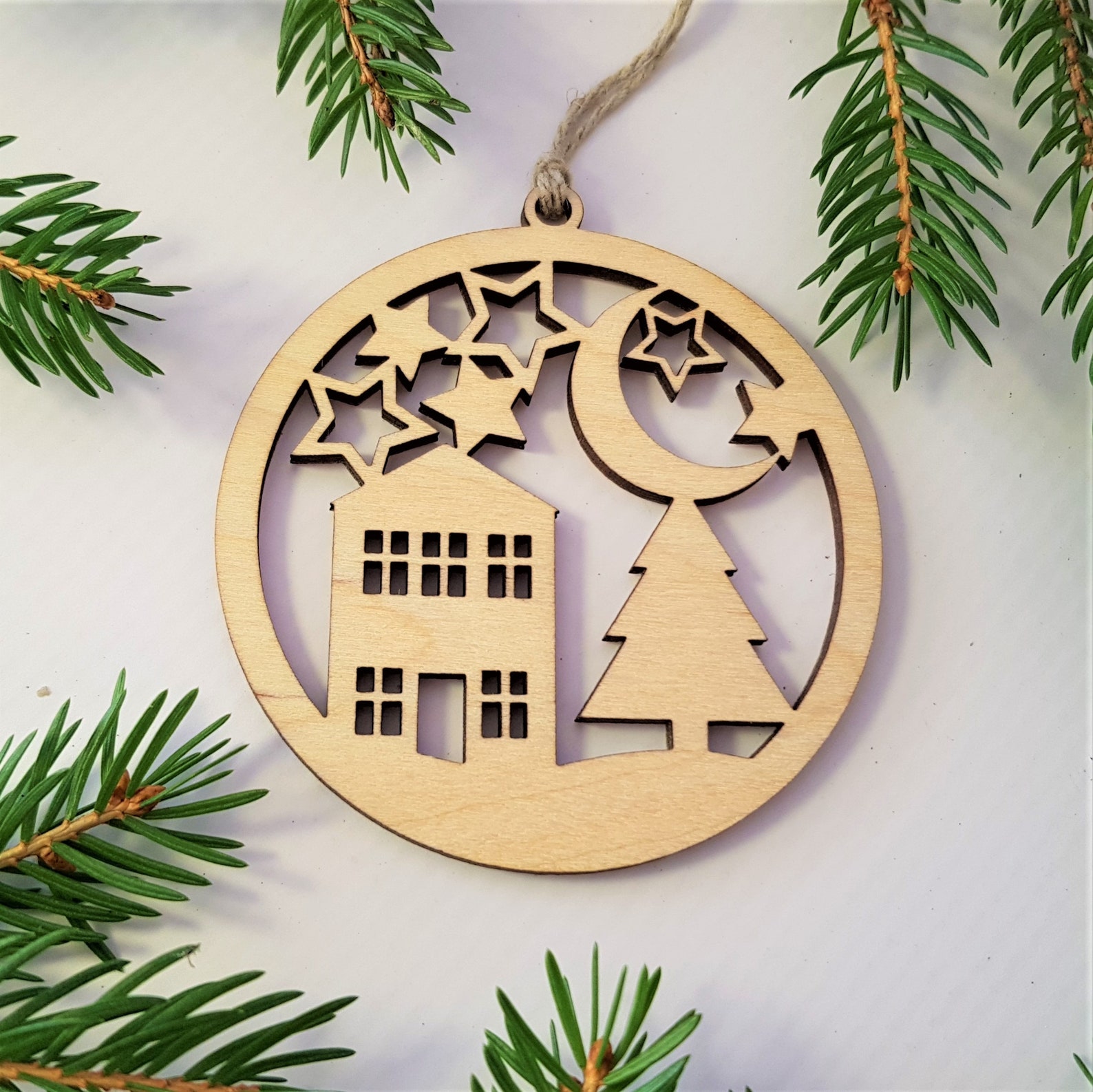 Hanging Christmas Ornament With String. Various Shapes | Etsy