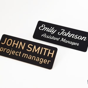 Personalized Plastic Name Badge With Pin or Magnet Attachment - Custom ...