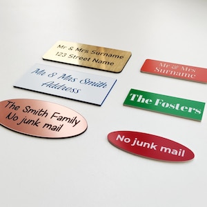 Personalized Name Plate for Mailbox, Custom Engraved Name Plaques ...
