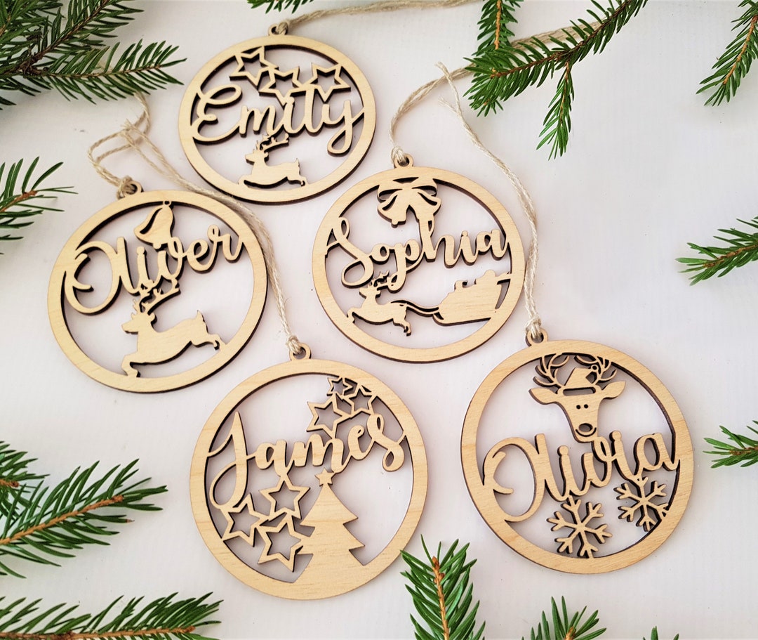 Personalized Christmas Tree Decorations, Custom Wooden Ornaments for ...