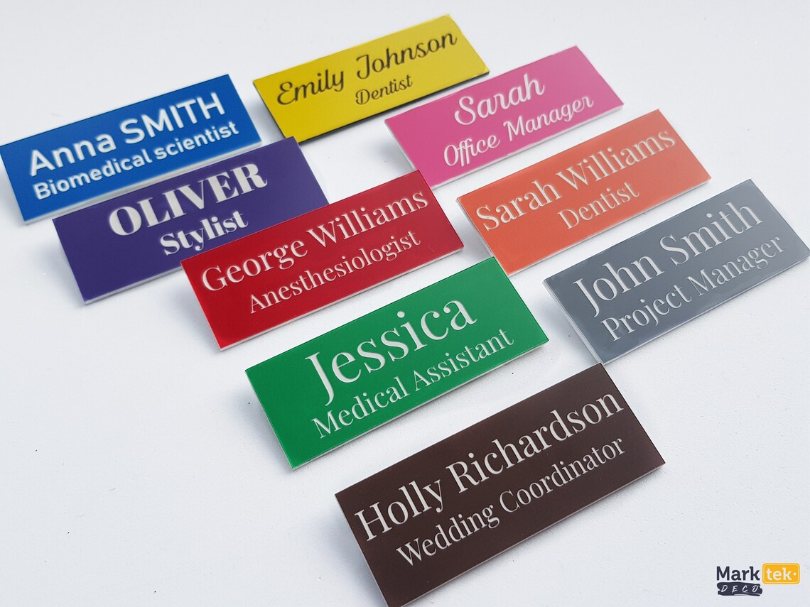 Personalized Name Tags. Staff ID Tags, Badges. Custom Bespoke With ...