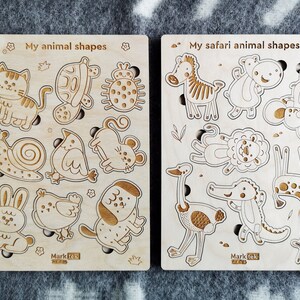Wooden Puzzle for Kids - Various Shapes Puzzle Made of Natural Wood ...