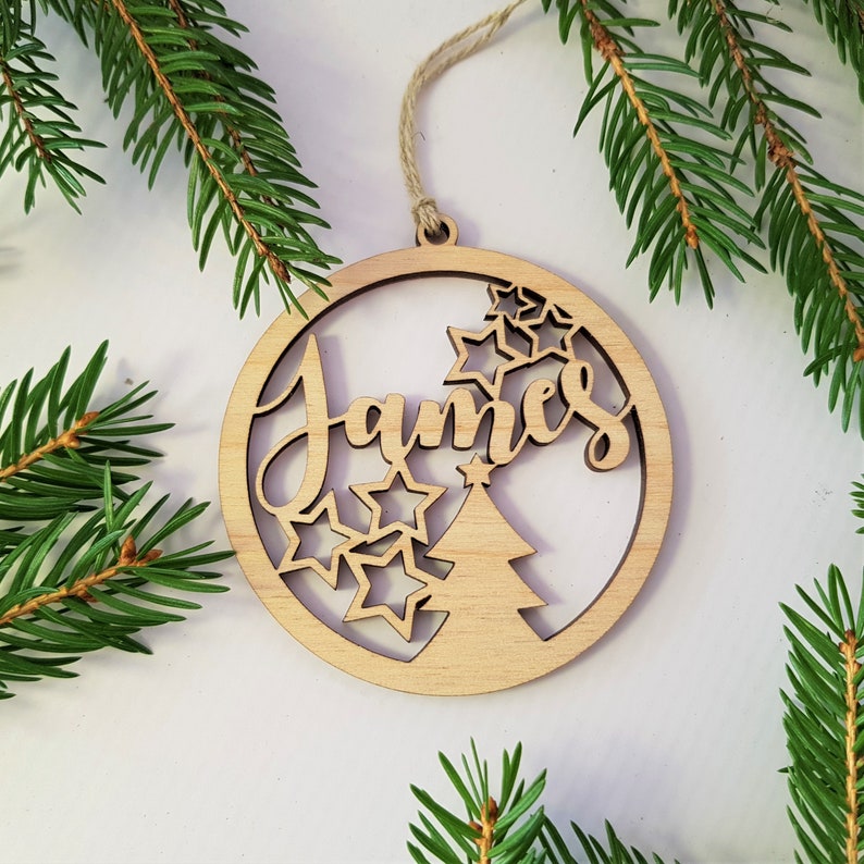 Personalized Christmas Tree Decorations Custom Wooden - Etsy
