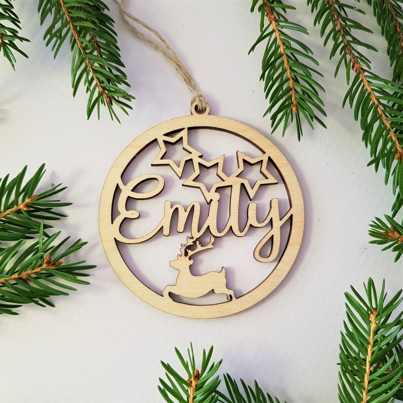 Personalized Christmas Tree Decorations Custom Wooden - Etsy