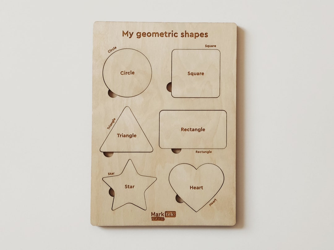 Baby Gift, Wooden Toy Puzzle, Shapes Puzzle, Geometrical Puzzle ...