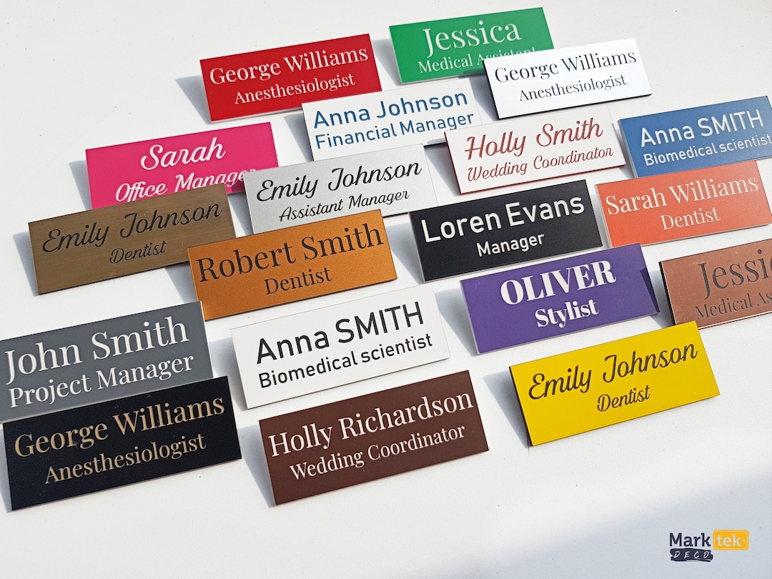 Personalized Name Tags. Staff ID Tags, Badges. Custom Bespoke With ...
