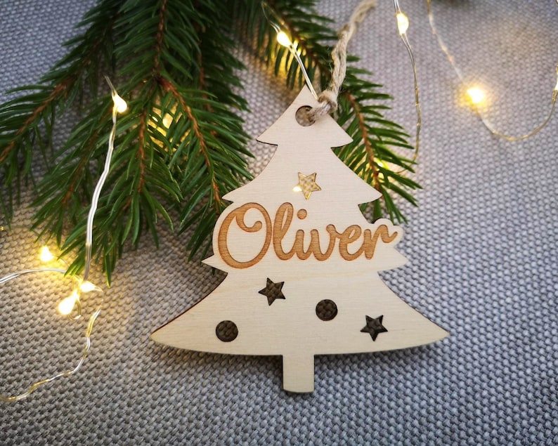 Personalized Christmas Tree Decorations Custom Wooden - Etsy