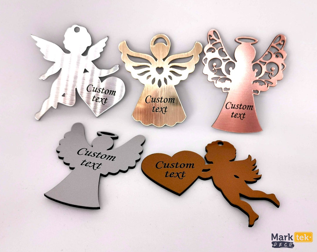 Hanging Guardian Angel Ornament - Engraved Custom Text , Plastic Supply ...