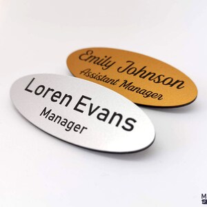 Personalized Plastic Name Badge With Pin or Magnet Attachment, Custom ...