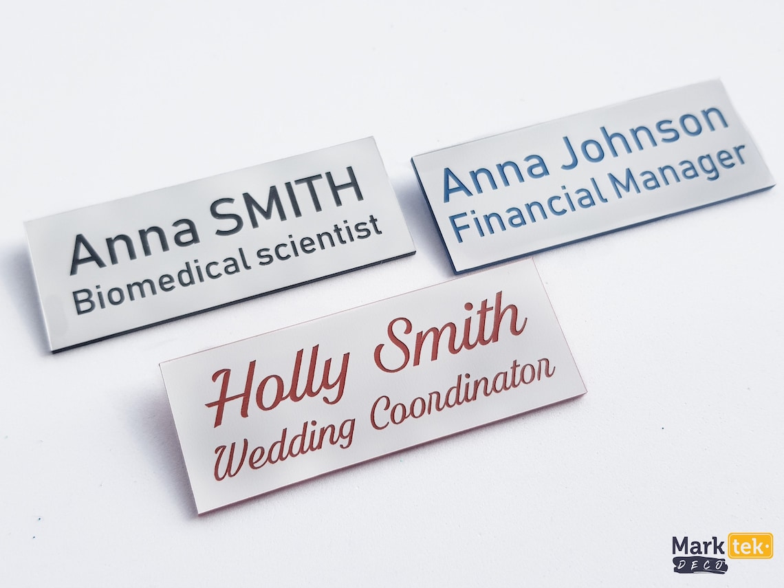 Personalized Name Tags. Staff ID Tags Badges. Custom Bespoke | Etsy