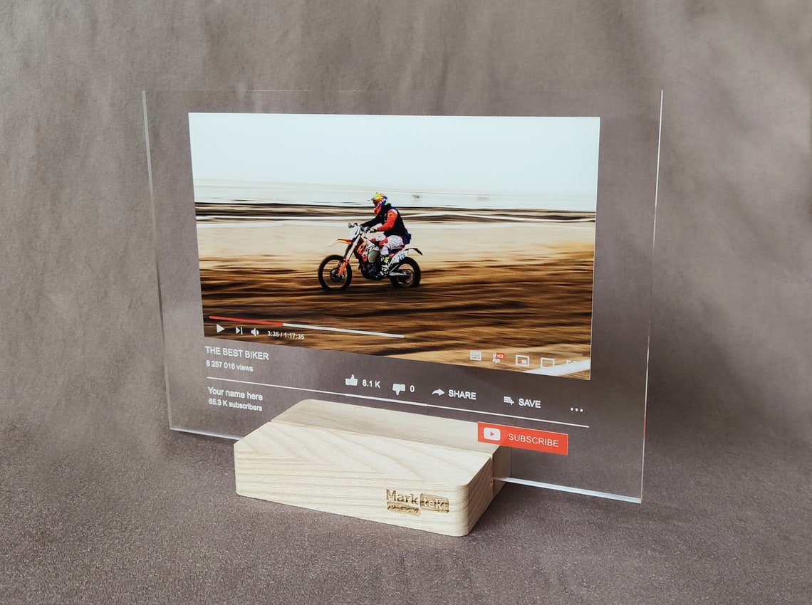 Acrylic Video Plaque Personalized Youtube Poster Custom | Etsy