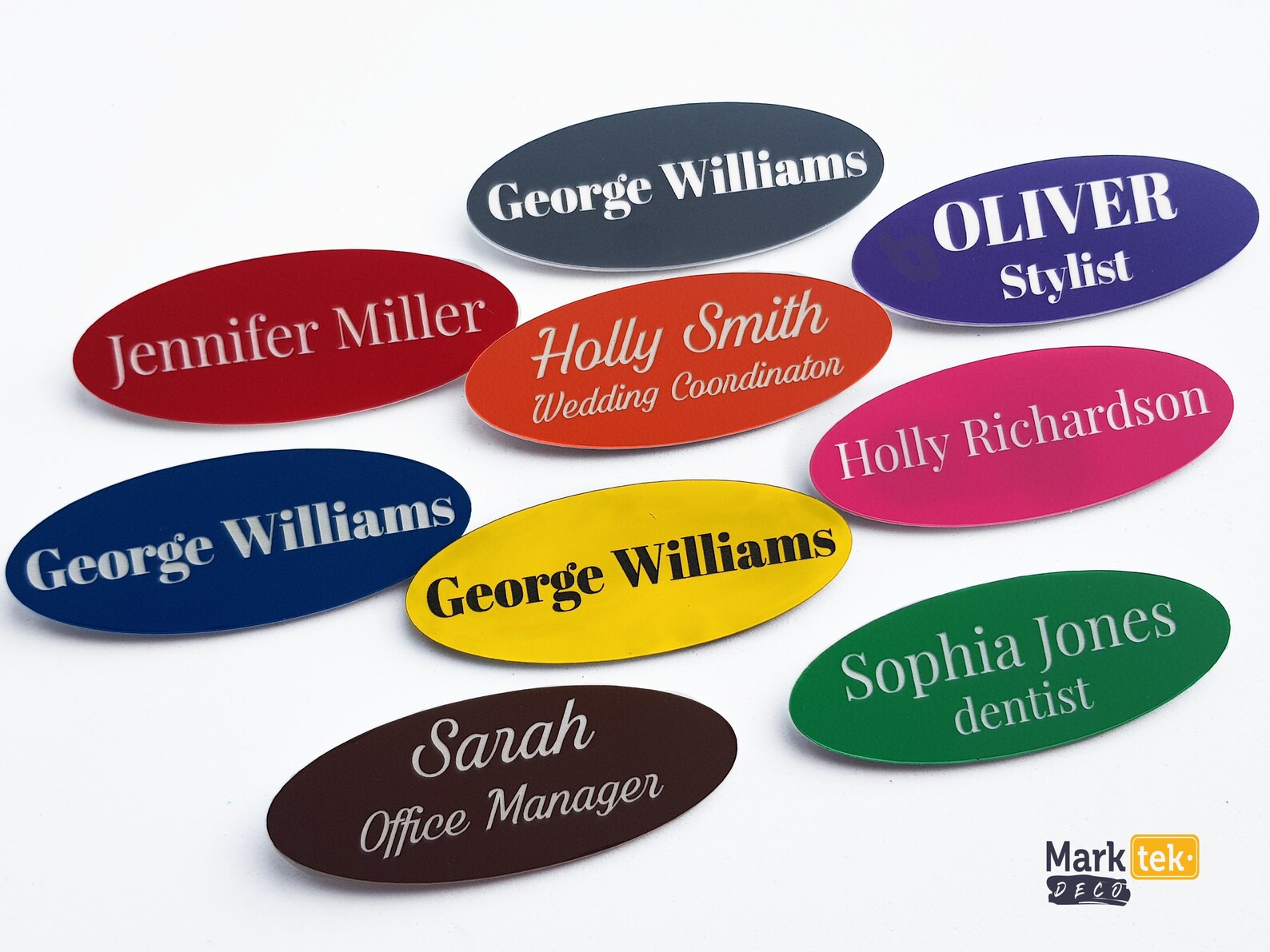Personalized Plastic Name Badge With Pin or Magnet Attachment, Custom ...