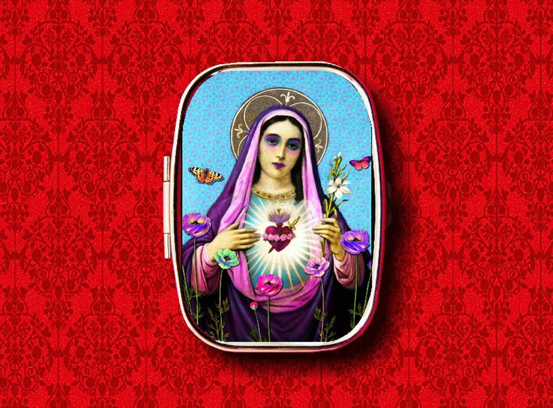 Virgin Mary Saint Mother Immaculate Heart Rosary Ring Trinket Stash ...