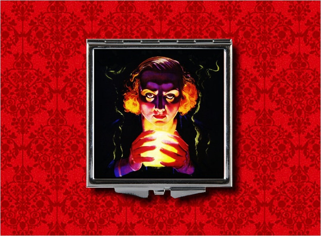 Crystal Ball Gypsy Pin up Girl Fortune Teller Metal Makeup Hand Pocket ...