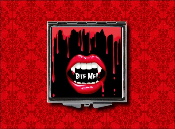 Vampire Fangs Lips Teeth Bite Me Bloody Horror Goth Vintage | Etsy