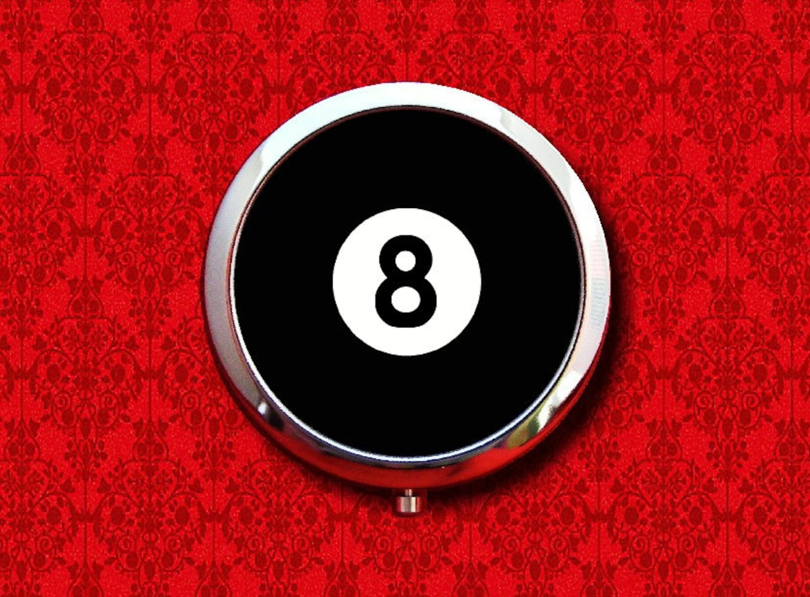 8ball Eight Ball Pool Billiards Pop Art Round Metal Makeup | Etsy