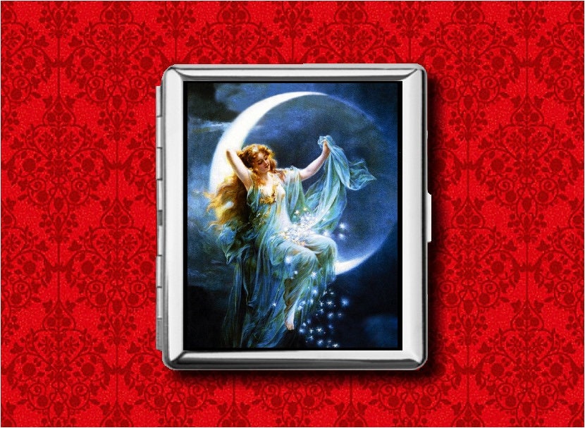 Fairy Moon Goddess Blue Pin up Stars Vintage Metal Wallet | Etsy