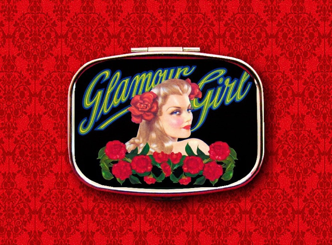 Glamour Girl Pin up Roses Vintage Advertisement Ring Trinket Stash ...