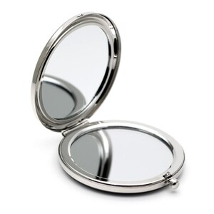 Bat Angel Optical Illusion Vintage Round Metal Makeup Hand Pocket ...