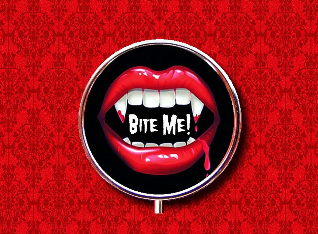 Vampire Fangs Lips Teeth Bite Me Horror Goth Ring Trinket Stash ...