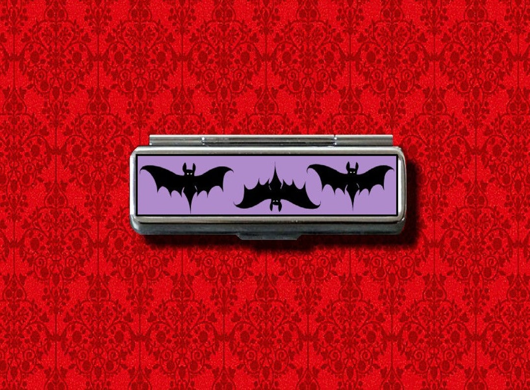 Bat Print Bats Flying Halloween Vampire Dracula Purple Trinket Stash ...