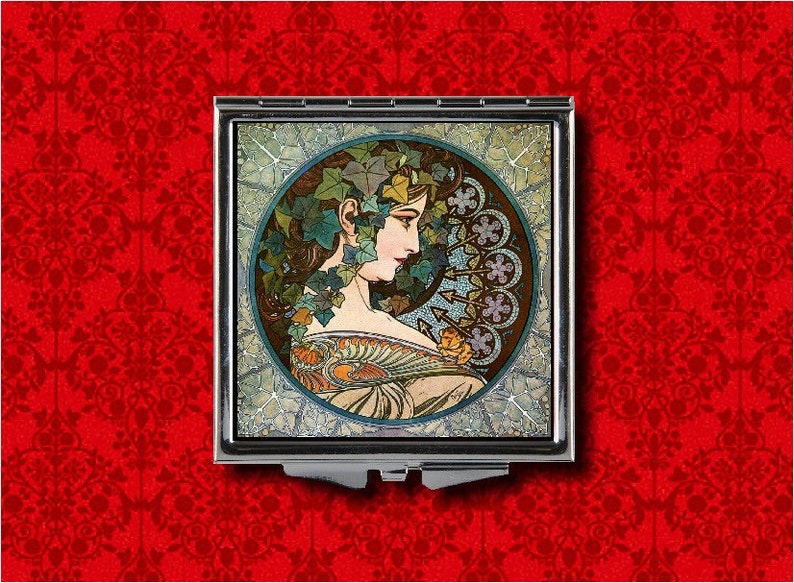 Art Nouveau Goddess Ivy Lady Alfonse Mucha Vintage Style Metal - Etsy