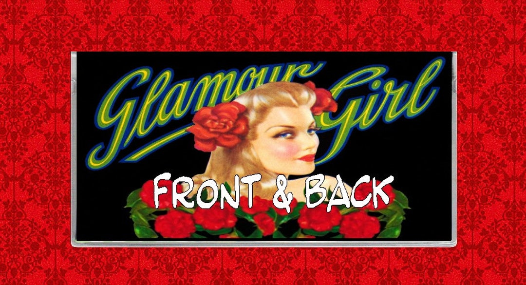 Glamour Girl Pin up Roses Vintage Advertisement Fruit Label Vinyl ...