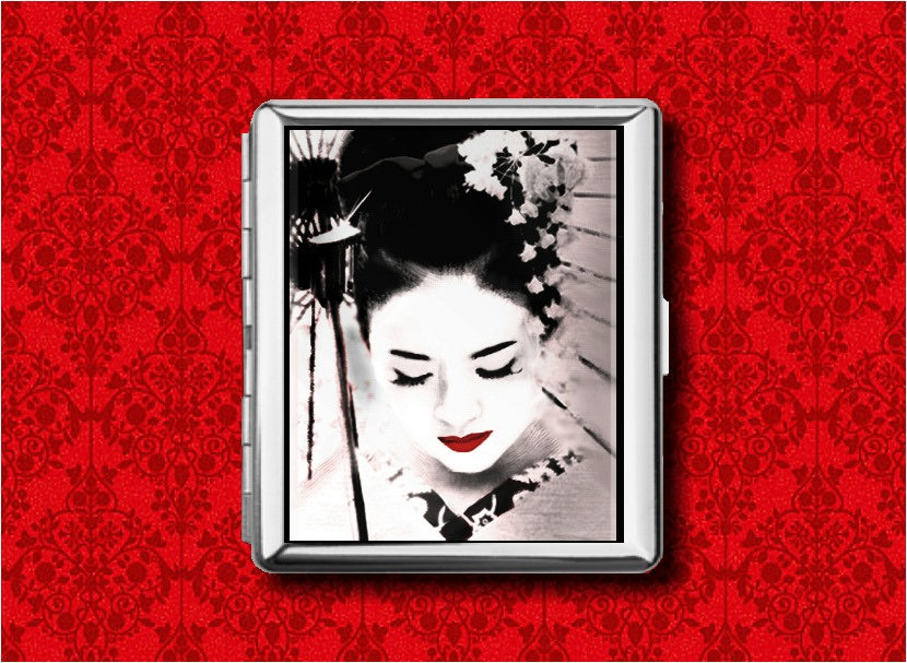 Japanese Geisha Art Japan Pin up Girl Vintage Metal Wallet | Etsy