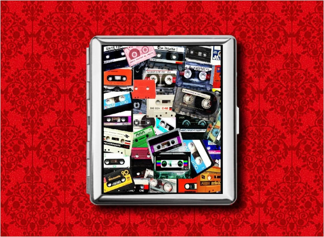 Casette Tape Music Vintage 80's Metal Wallet Stash Credit Card Business ...