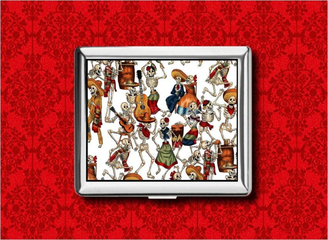 Day of the Dead Fiesta Skeleton Party Sugar Skull Metal Wallet - Etsy