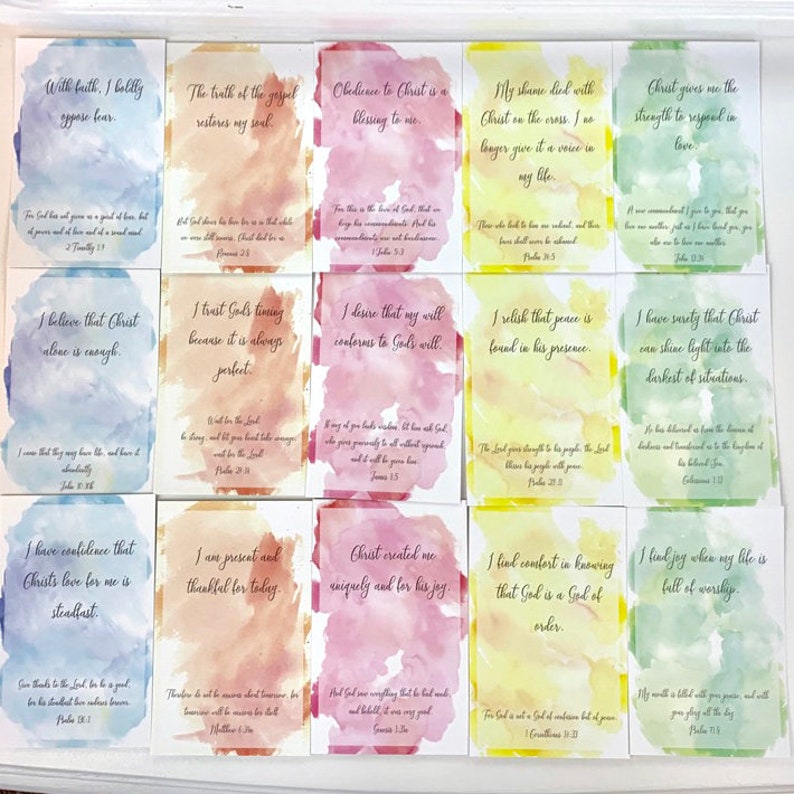 Watercolor Scripture Memory Cards - Etsy