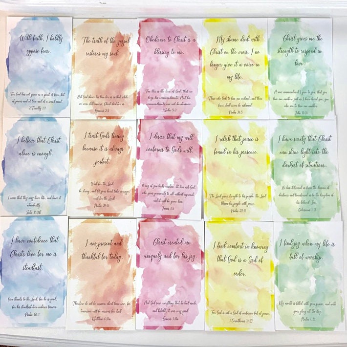 Watercolor Scripture Memory Cards - Etsy