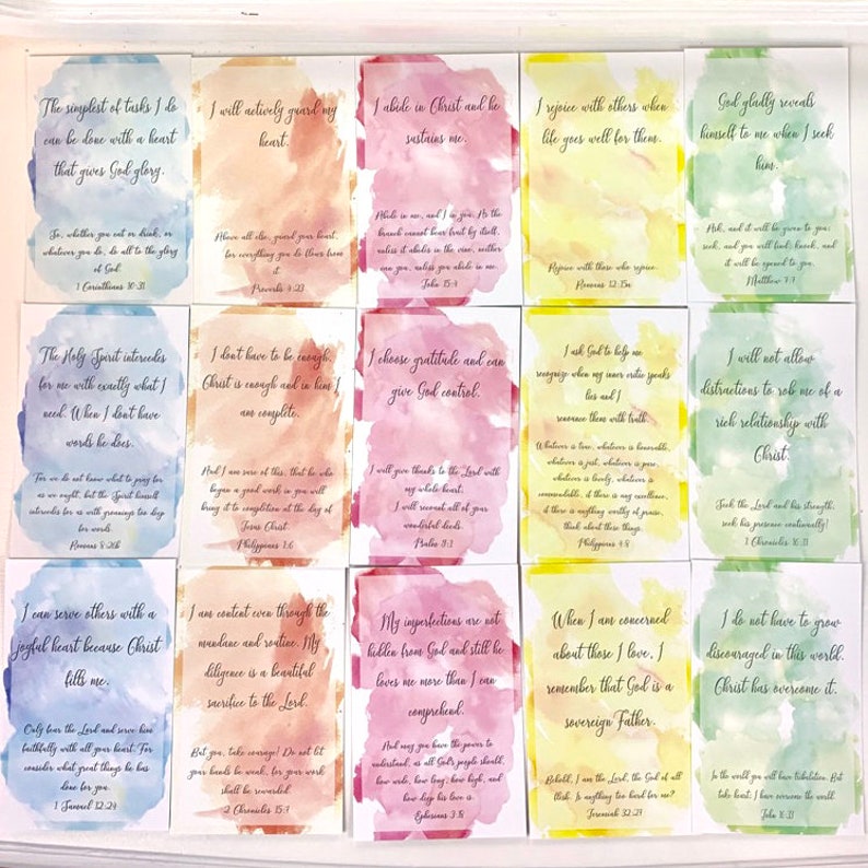 Watercolor Scripture Memory Cards - Etsy