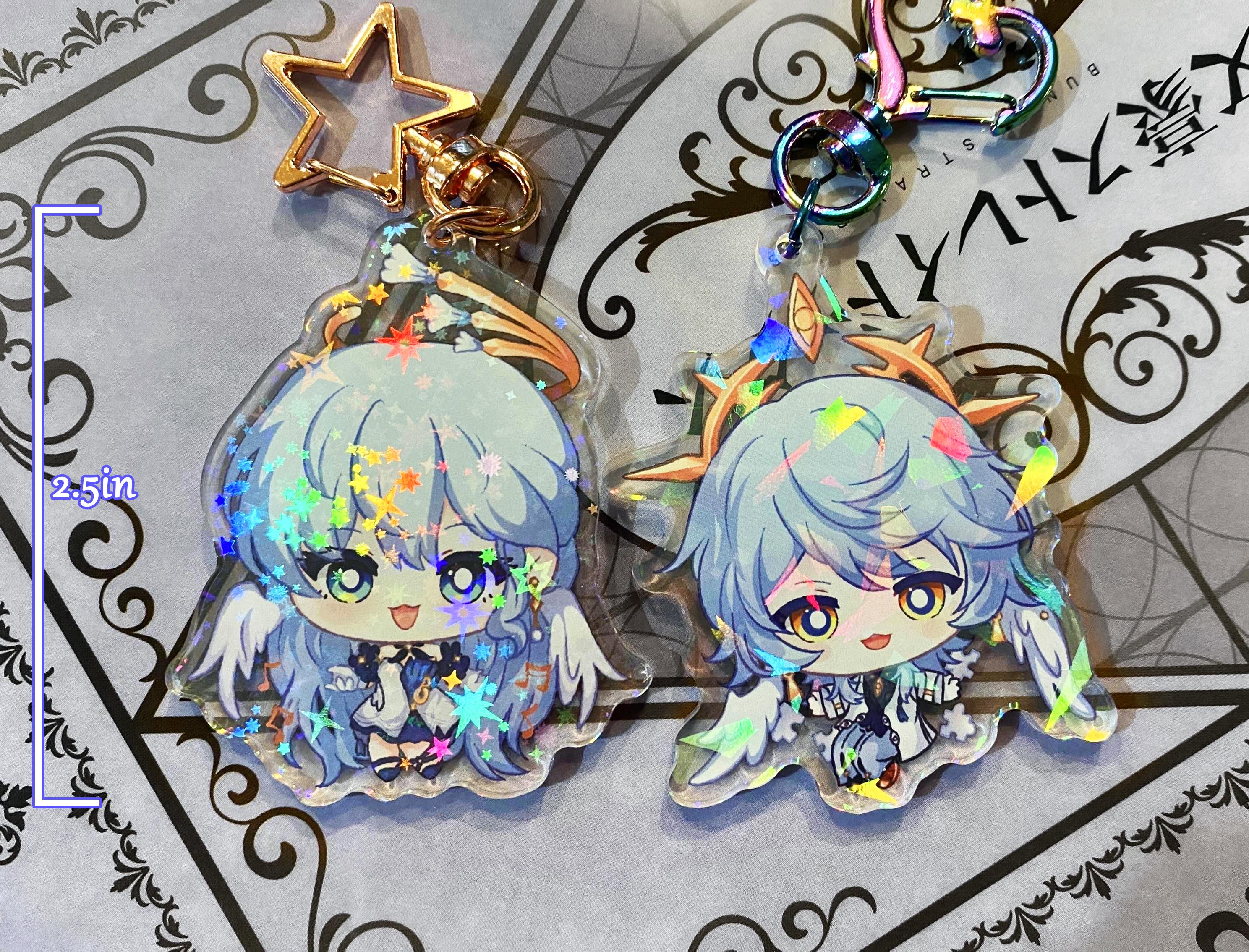 Hoyoverse Honkai Star Rail Robin & Sunday Chibi Holographic Acrylic ...