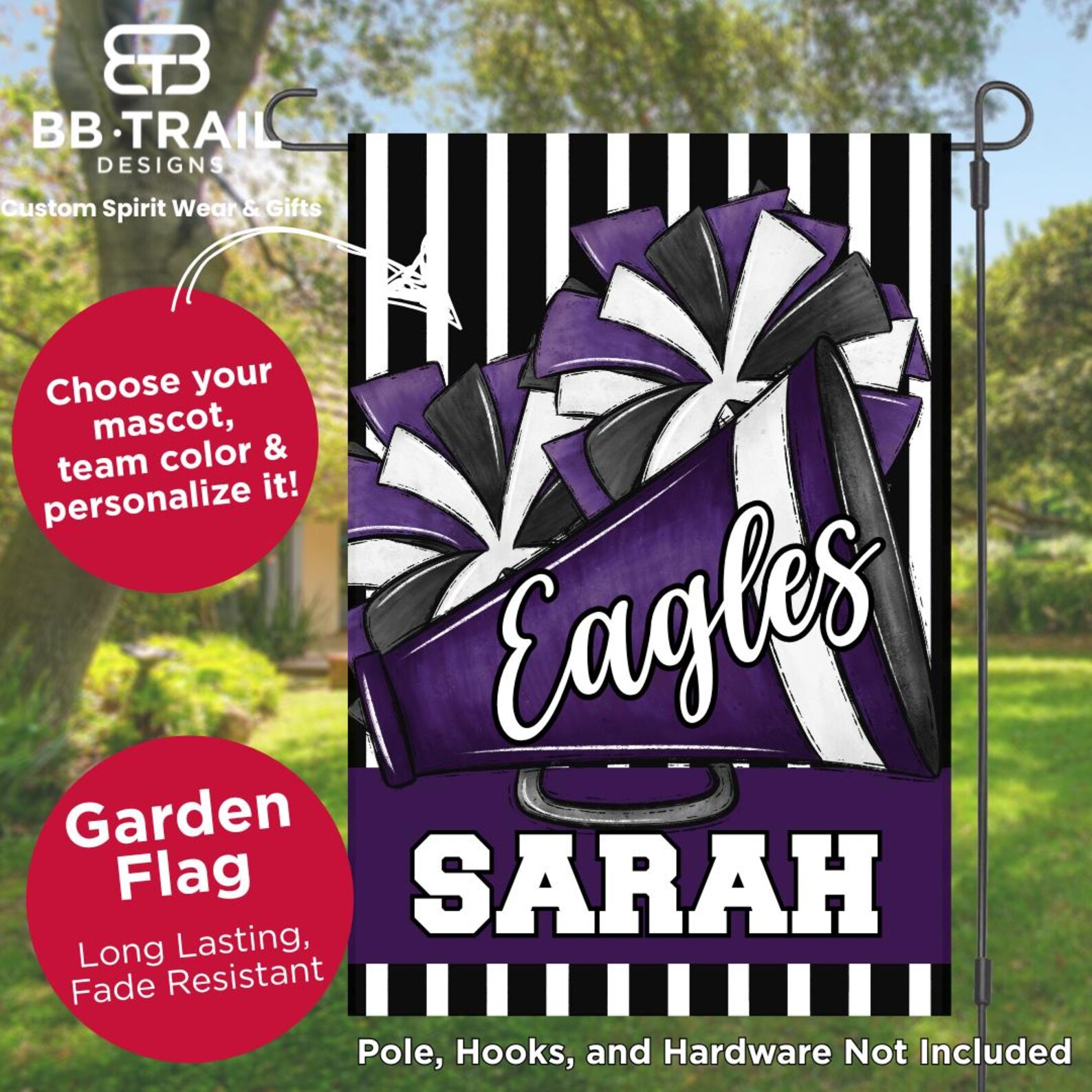 Custom Cheerleading Garden Flag: Personalized Yard Sign With Name, Team ...