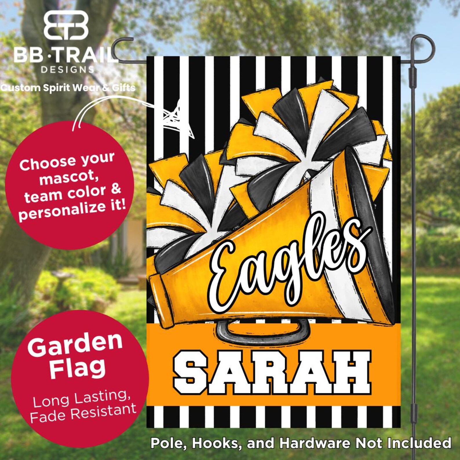 Custom Cheerleading Garden Flag: Personalized Yard Sign With Name, Team ...