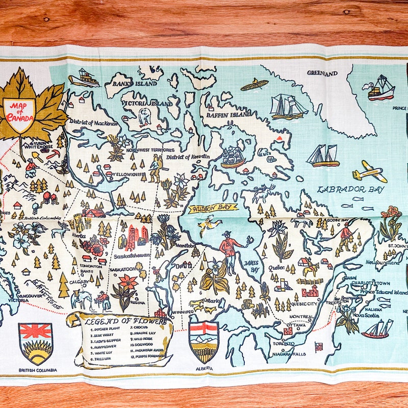 Map Tea Towel - Etsy