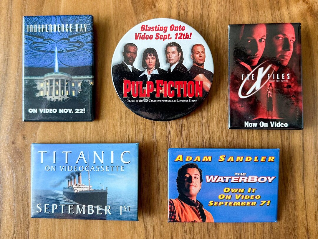Vintage 90s Movie Theater VHS Release Promo Buttons Pins You Choose ...