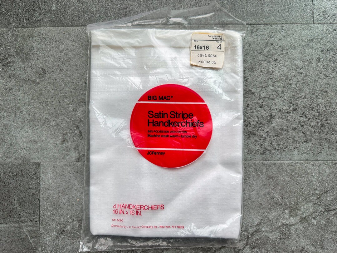 Vintage NOS BIG MAC Jcpenney Satin Stripe Handkerchiefs Package of 4 - Etsy