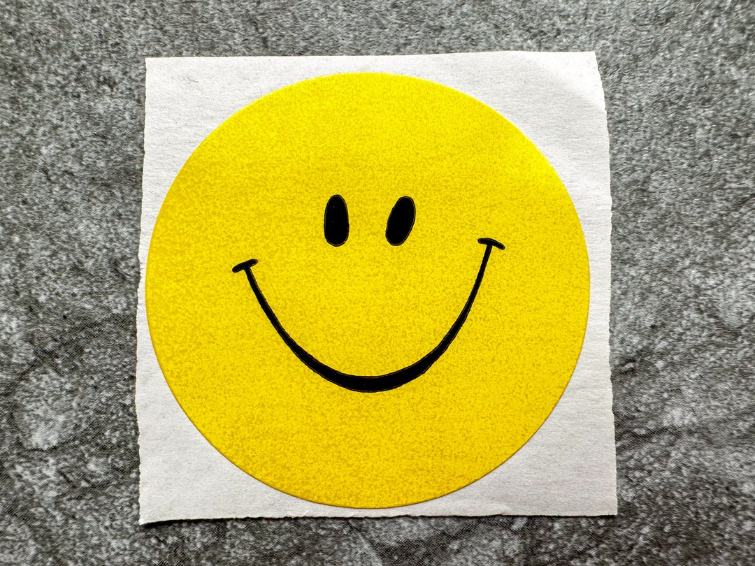Vintage Yellow Smiley Face Reward Prize Sticker - Etsy