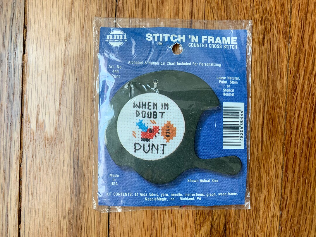Vintage Needle Magic Inc Stitch N' Frame "when in Doubt Punt" Cross ...