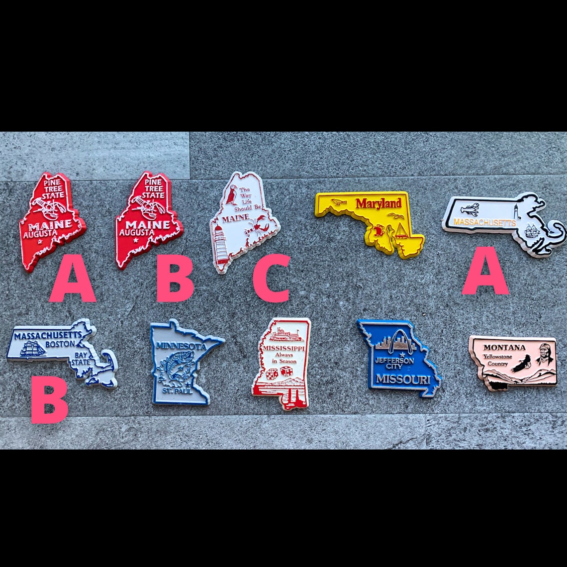 Vintage State Magnets You Choose Your State Collectibles - Etsy
