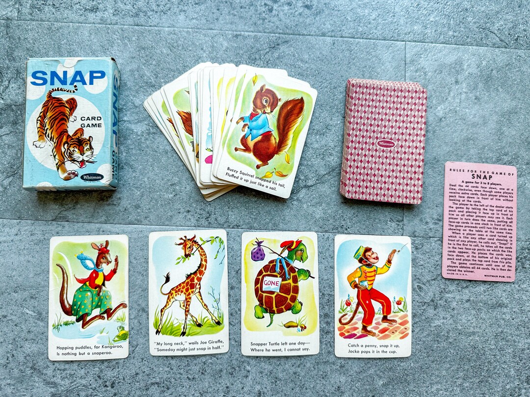 Vintage 1960s Western Publishing Whitman Snap Card Game COMPLETE - Etsy