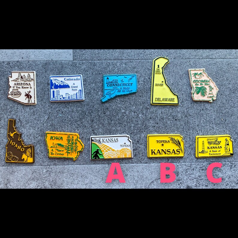Vintage State Magnets You Choose Your State Collectibles - Etsy