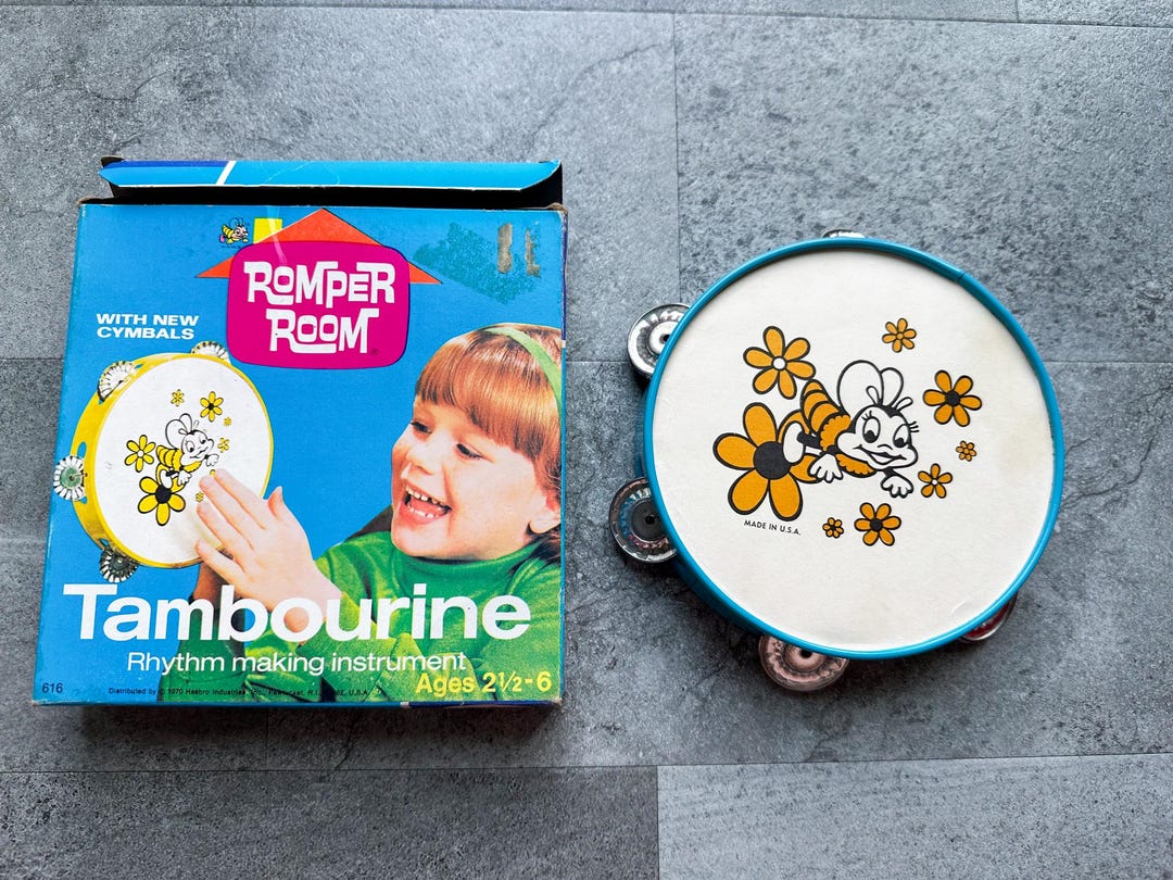 Vintage 70s Hasbro Romper Room Kids Tambourine Instrument With Original ...