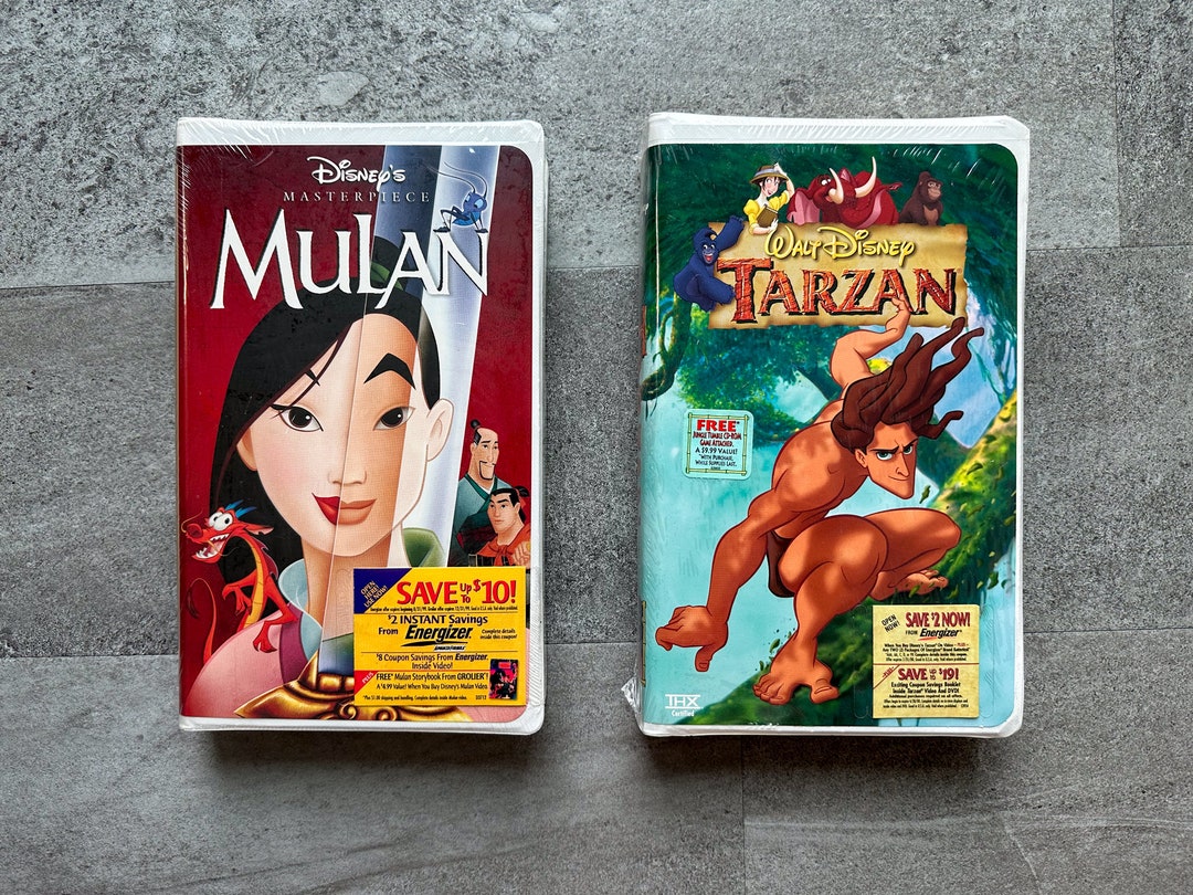 Vintage SEALED 90s Disney Mulan Tarzan VHS Unopened Clamshell Case You ...