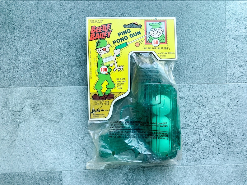Vintage 1981 NOS King Features Syndicate Beetle Bailey Ping Pong Toy ...